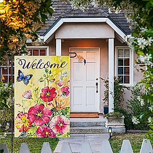 Vigor Home Butterfly Flowers Florals Garden Flag,Blackout 12x18 Inch Double Sided,Vertical Welcome Garden Flags For All Seasons, Outdoor Home Patio Yard Flag Farmhouse Decorations
