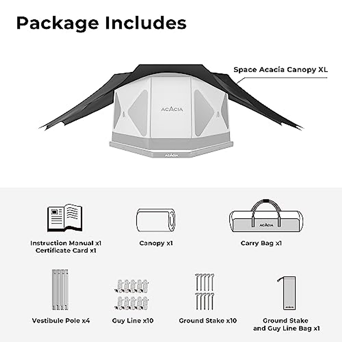 Space Acacia Tent XL Banyan with Canopy XL Summer Night for 4 to 6 Person Camping