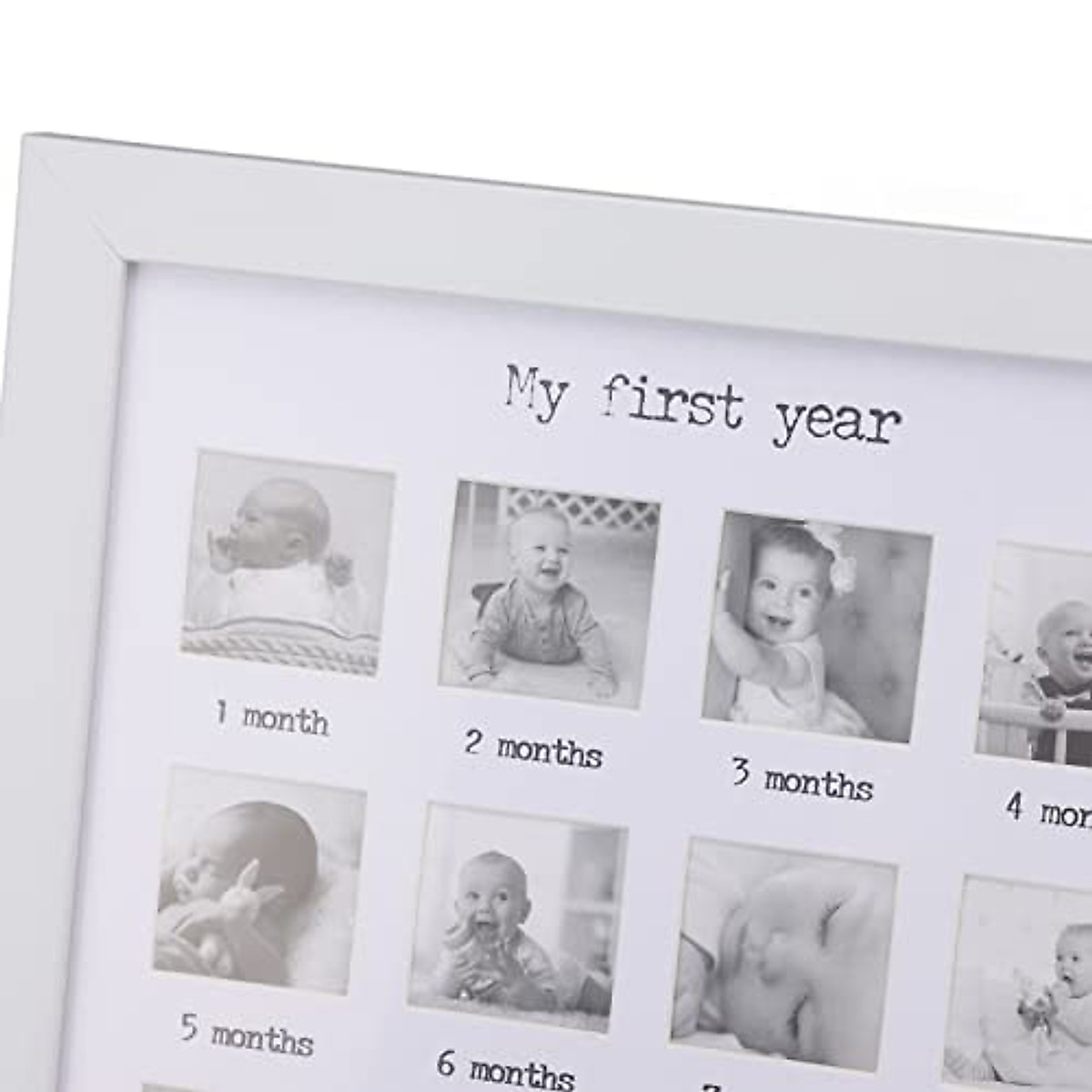 Ozgkee Newborn Baby Picture Frame My First Year Frame Baby Photo Frame 12 Month Baby Keepsake Frames Monthly Milestone Desktop Picture Frame for Photo Memories Baby 1st Birthday Mothers Day Gift