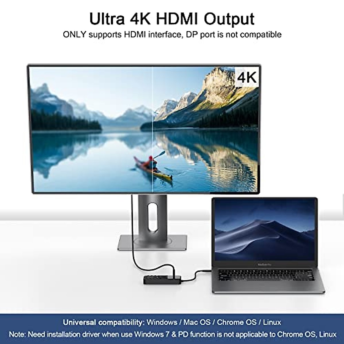 USB C to Ethernet 2.5G Adapter, QGeeM 4-in-1 USB C Hub to 4k Monitor,100W Power Delivery,2 USB 3.0,Full Function USB C Adapter Compatible for Thunderbolt 3/4 MacBook,Lenovo,Dell,HP,Surface