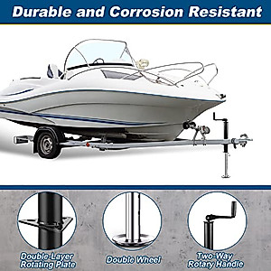 5000 lbs Top Wind A Frame Trailer Jack 15" Vertical Travel Trailer Tongue Jack Zinc Adjustable Drop Leg for Boat RV Camper