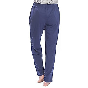 Hanes Women's 2-Pack Solid and Pattern Sleep Pajama Pant Set, Navy and Floral, Large
