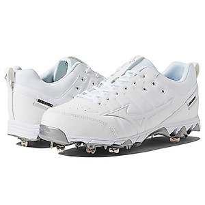 Mizuno Men's 9-Spike Ambition 2 Baseball Shoe, White, 10.5