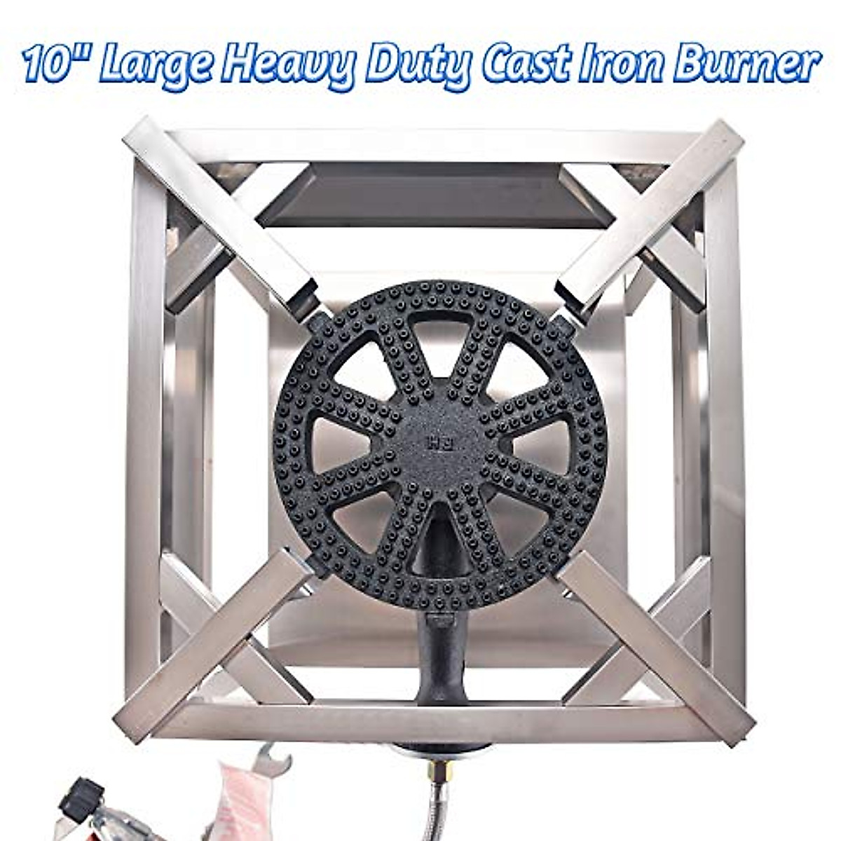 ARC Stainless Steel Single Burner Propane Stove, 200,000BTU High Pressure Outdoor Gas Stove Cooker, 16.5"Heavy Duty Square Stove, Burners for Outdoor Cooking For Turkey Fry, Seafood Boil, Homebrewing