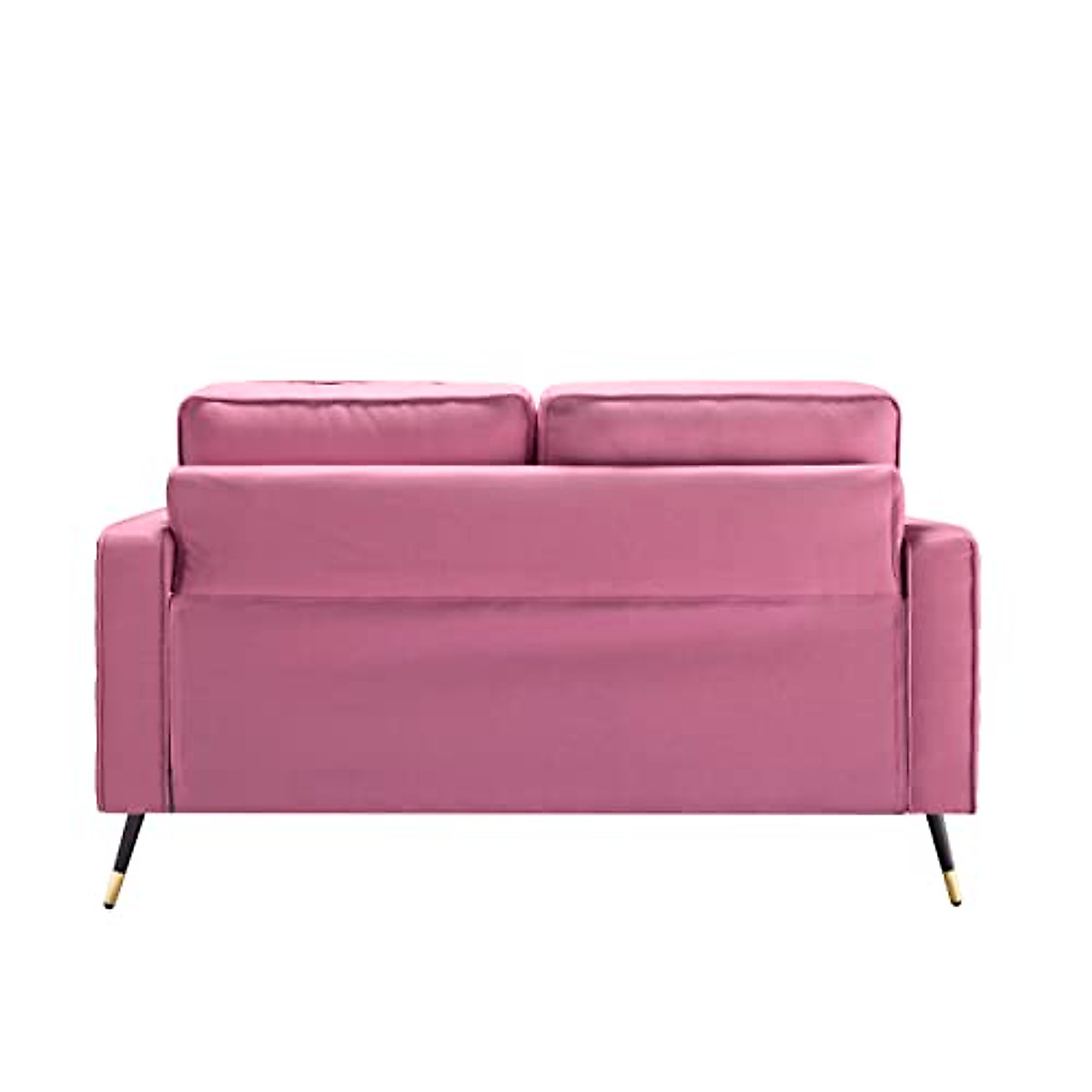 EMKK 56.5” Square Arm Loveseat 2 Seater Upholstered, Mid Century Modern Decor Love Seat Couch Living Room Furniture,Pink