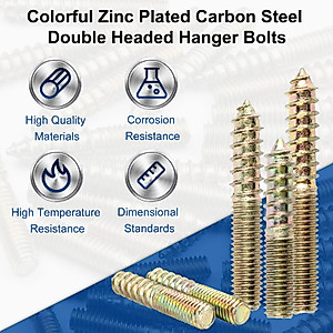 MroMax 20Pack M4 x 30mm Hanger Bolts, Length 1.18"(30mm) Double Headed Bolts，4mm (0.16") Wood Dowel Screw Self-Tapping Screw Hanger Bolts for Wood Joint Furniture Legs