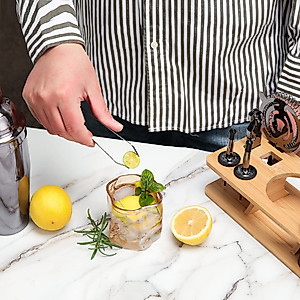 15 Piece Bar Set Cocktail Shaker Set,Bartender kit with Stand,Black Bar Kit for Drink Mixing