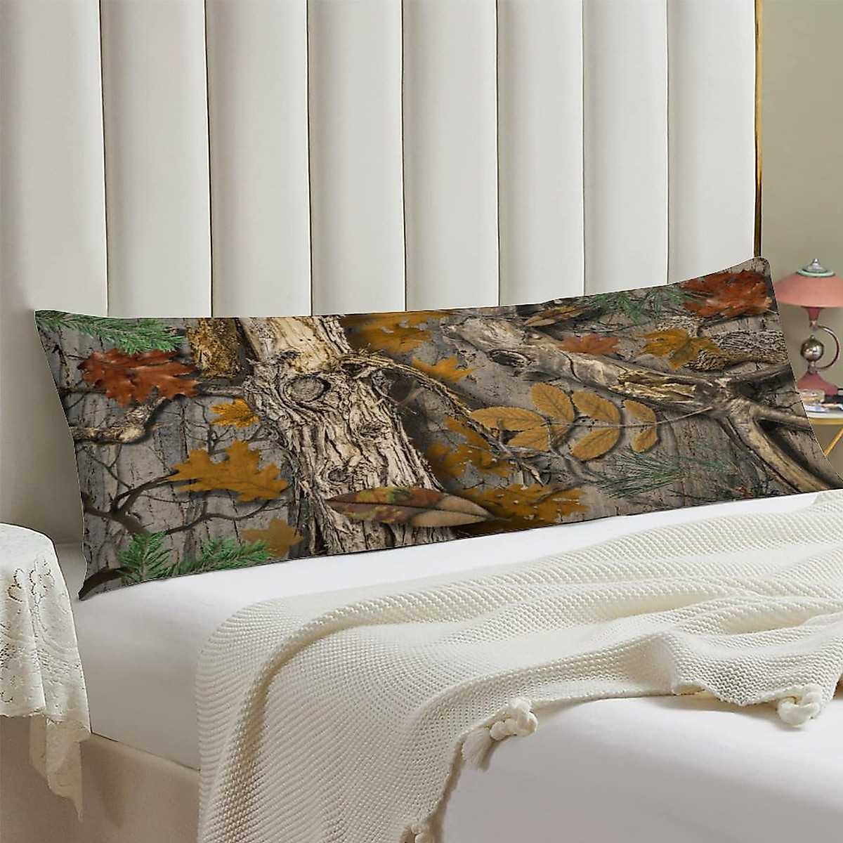 Lycomify Body Pillow Cover,Real Tree Camouflage Hunting Shirt Printed Long Pillow Cases Protector with Zipper Decor Soft Large Covers Cushion for Beding,Couch,Sofa,Home Gift 20"x54"