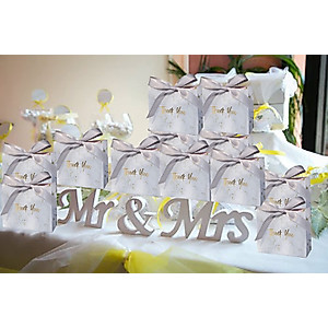 BFORHAP 25PCS Thank You Gift Bags Small Size, 4.5x1.7x3.9Inch Marble Pattern with Bowknot Decor Mini gift Bags, Party Favor Bag Candy Boxes for Wedding Birthday Bridal Shower Baby Shower