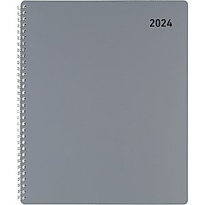 2024 Office Depot® Brand Weekly/Monthly Appointment Book, 8-1/2" x 11", Silver, January to December 2024, OD710530