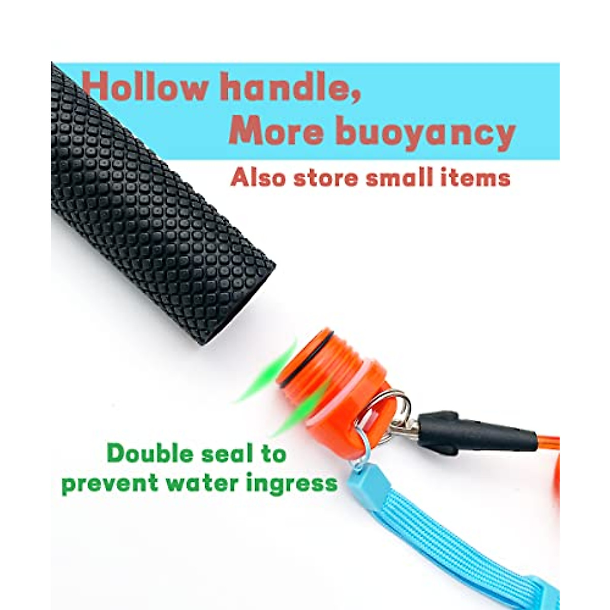 Floating Hand Grip Handle Mount and Steel-Cored Safety Wrist Strap GoPro Holder Mount Insta360 AKASO Underwater Camcorder Diving Surfing Snorkeling