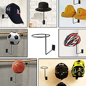 SnowTing 3 Pack Helmet Holder Wall Mount Motorcycle Helmet Holders Stand, Helmet Hangers for Hats Caps, Ball Holder Hanger, Wall Mounted Hat and Wig Holder Hat Wall Display