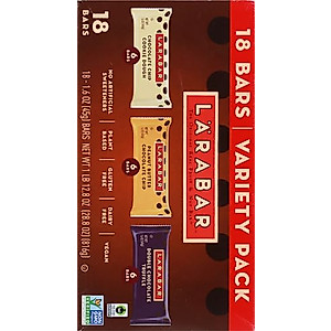 Larabar Chocolate Variety Pack, Gluten Free Vegan Fruit & Nut Bars, 18 ct