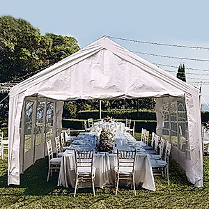 YITAHOME 20' x 40' Heavy Duty Gazebo with Reinforced Triangular Column Outdoor Party Wedding Tent Canopy Carport Shelter with Removable Sidewall Windows