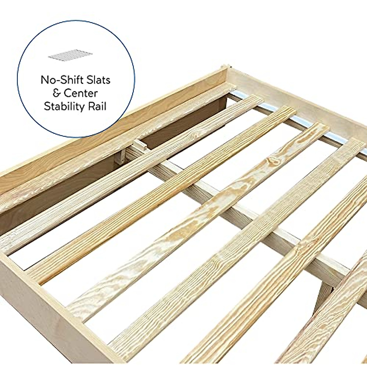 Classic Brands Liberty Wood Platform Bed Frame, Maple with Natural Finish, Queen