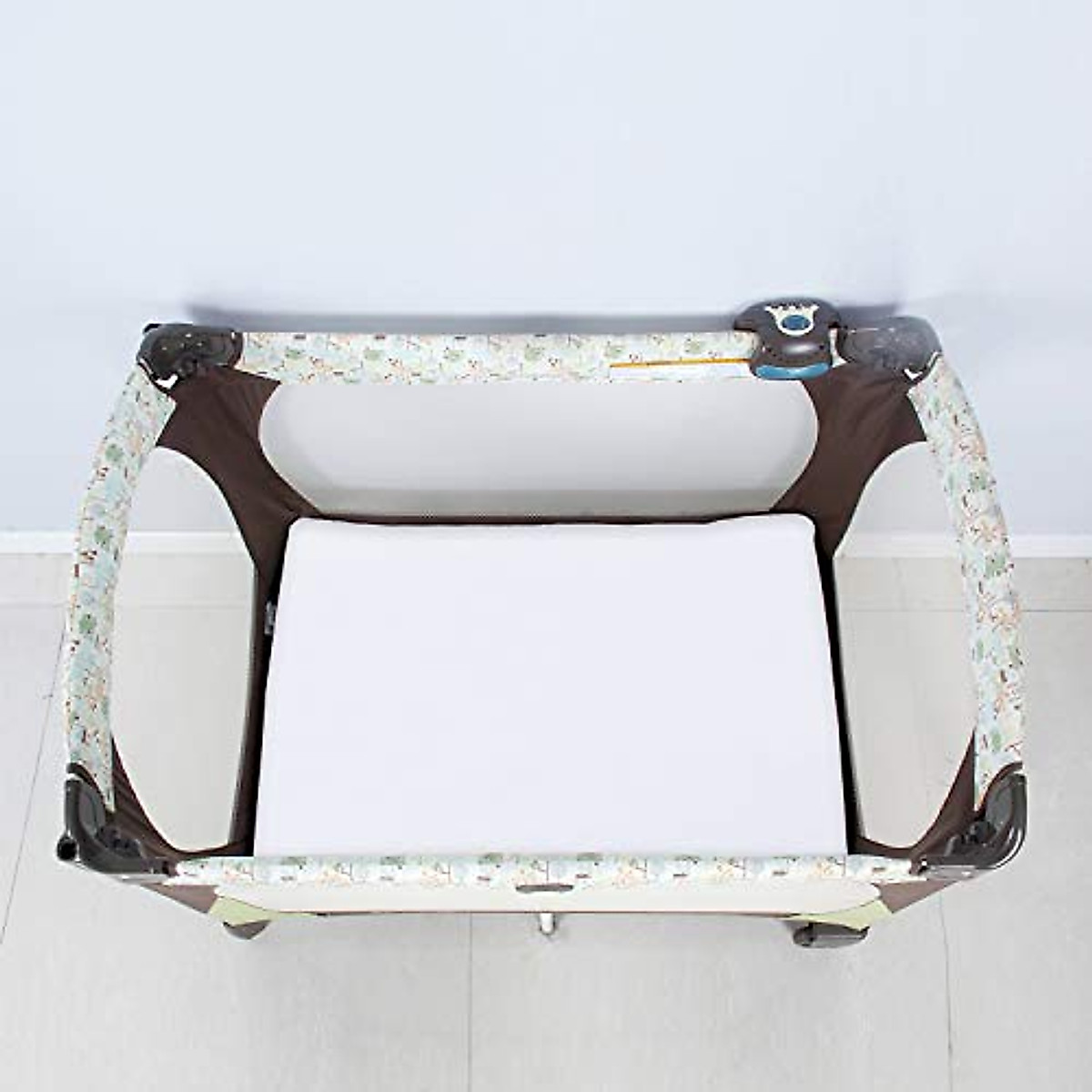 Pack and Play Sheets Fitted, 2 Pack Portable Playard | Mini Crib Sheets, Ultra Soft Microfiber Pack N Play Sheet, White & Grey, Preshrunk