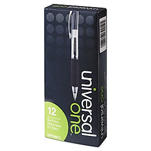 UNV39912 - Universal Clear Barrel Roller Ball Retractable Gel Pen (Grip May Vary)