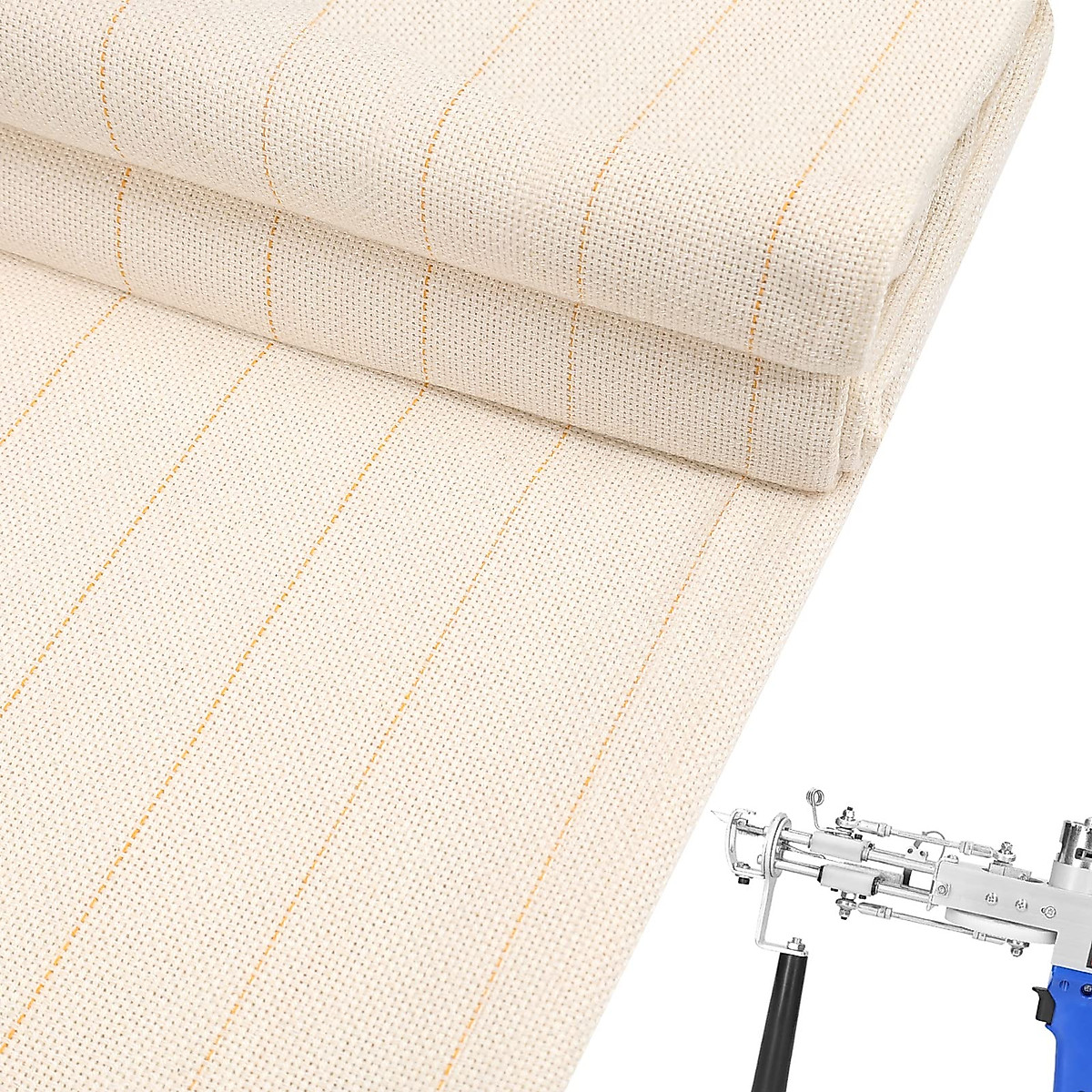 85" x 85" Primary Tufting Cloth with Marked Lines,Monk Cloth Fabric for Punch Needle,Large Overlocking Tufting Cloth,Burlap Tufting Cloth for DIY Rug-Punch Tufting Gun