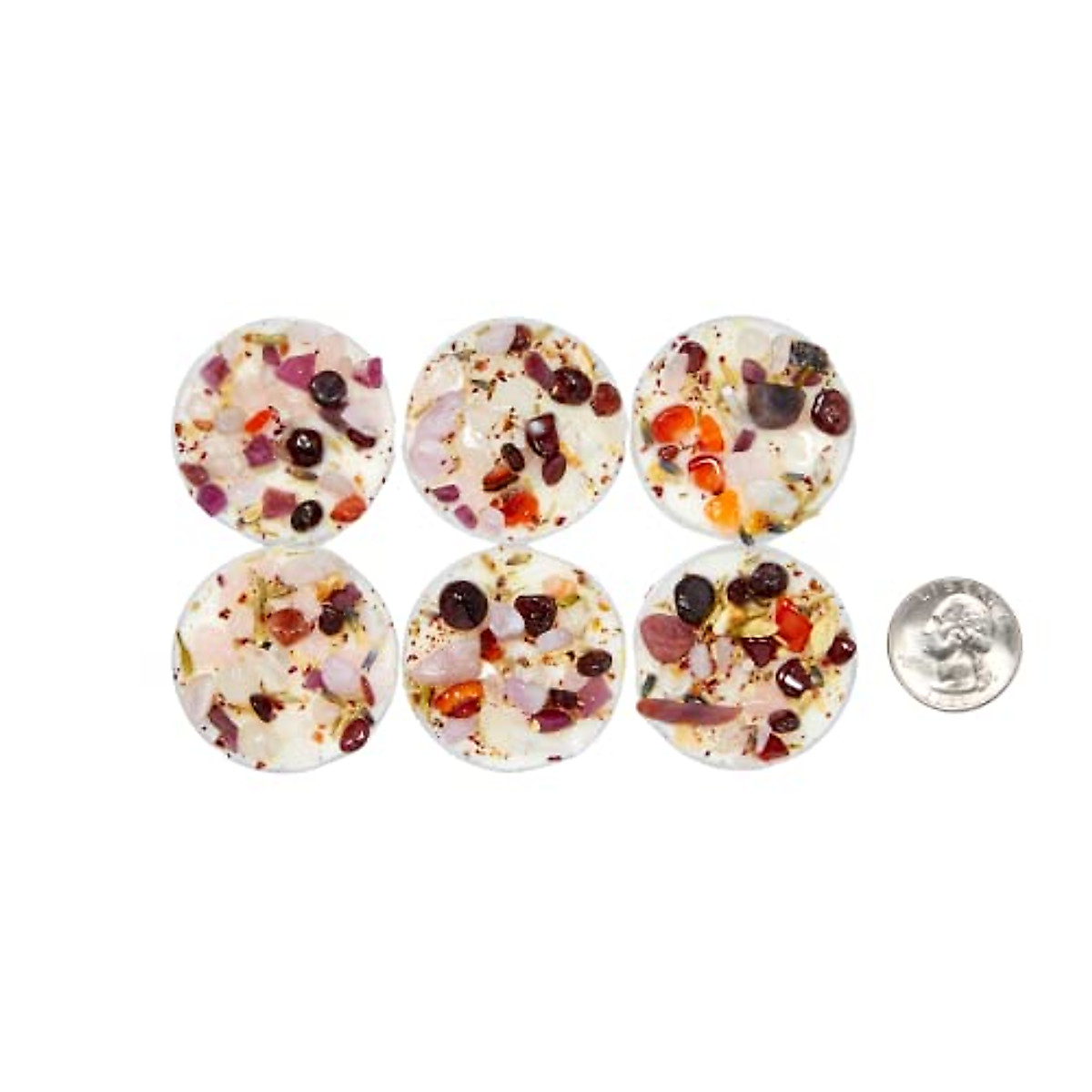 Love Candle by New Moon Beginnings - Dried Flower, Herb, & Crystal Candles - Love Intention Candle - All Natural Soy Candle, Pink, Set of 6 Tealights