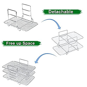Air Fryer Accessories Compatible with Ninja Tower AF300UK AF400UK Most 7.6L-9.5L Dual Air Fryers, 9Pcs Including Racks, 100Pcs Paper Liners, Pizza Pan, Cake and Egg Mold etc