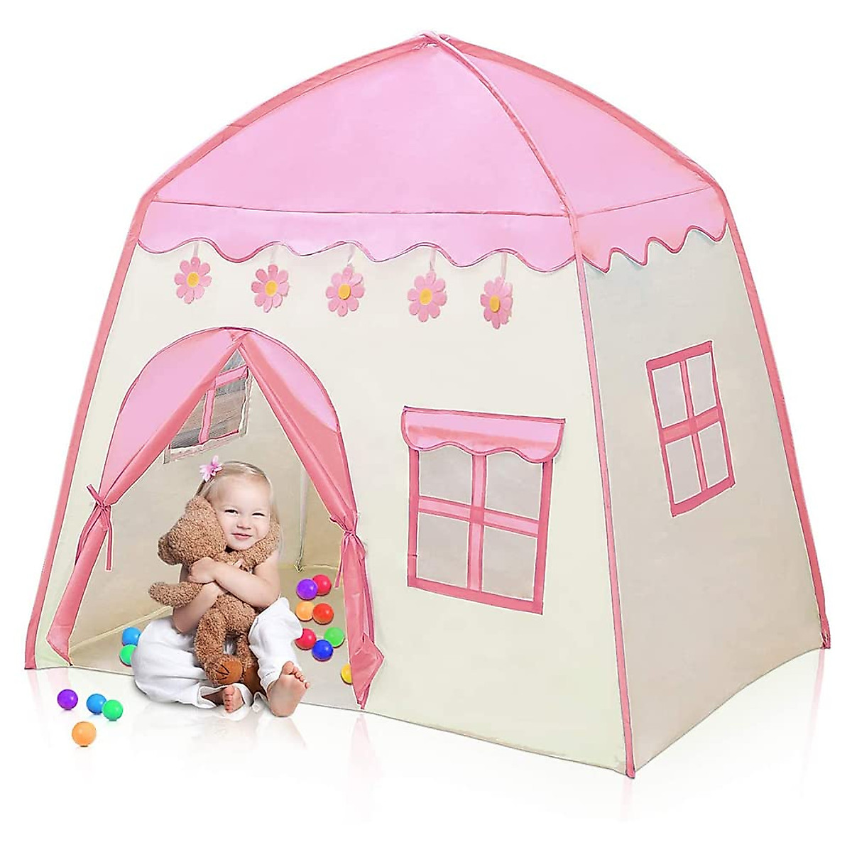 Kids Play Tent Princess Playhouse Pink Castle Playhouse.Outdoor Playhouse,Tent for Kids,Tents for Kids Play House.Toddler Tent.Pink Tent for Princess Tent