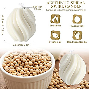Spiral Swirl Candle Aesthetic Candles Trendy Candles 3D Vase Shaped Candle Soy Wax Scented Candle Twirl Pillar Candle Ball Shaped Art Decorative Candles for Birthday Christmas Gift Home Decoration
