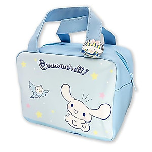 Kawaii White Dog Insulated Lunch Bag with Pin for Women, Reusable Large Capacity Lunch Box, Leakproof Lunch Tote Bag with Front Pocket, Lunchbox Container Thermal Cooler Bag Food Handbags for Work