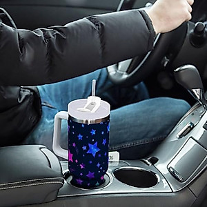 ARGTILDN 40 oz Tumbler Galaxy Starry Sky Insulated Travel Mug with Handle and Straw Lid Stainless Steel Vacuum Coffee Cup Tea Beverage Container Water Bottles for Car Sports office