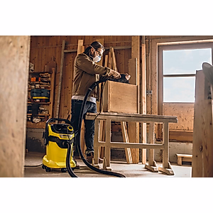 Kärcher - WD 5/P Multi-Purpose Wet-Dry Vacuum Cleaner - 6.6 Gallon - With Attachments – Blower Feature, Semi-Automatic Filter Cleaning, Space-Saving Design - 1100W - 2022 Edition,Yellow