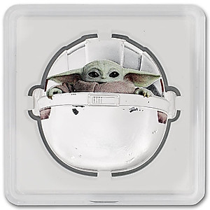 2022 1 oz Niuean Silver Grogu in Pod Coin Brilliant Uncirculated (in Capsule) with an Official Numbered Certificate of Authentication $2 BU