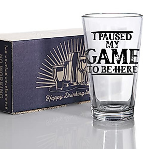 Toasted Tales Paused My Game To Be Here | GOT Style | Pint Beer Glass| Gamer Gifts for Men, Teenagers - Gamer Mode ON |Gamer Cup For Fathers Day | Video Gamer Mug Boys