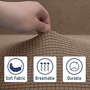 Tlswshsy RV Dinette Cushions Covers - Stretch Sofa Seat Slipcovers - Washable Loveseat Sofa Furniture Protector for Camper Car Bench (Camel 2 Backrest Covers & 2 Bench Covers)