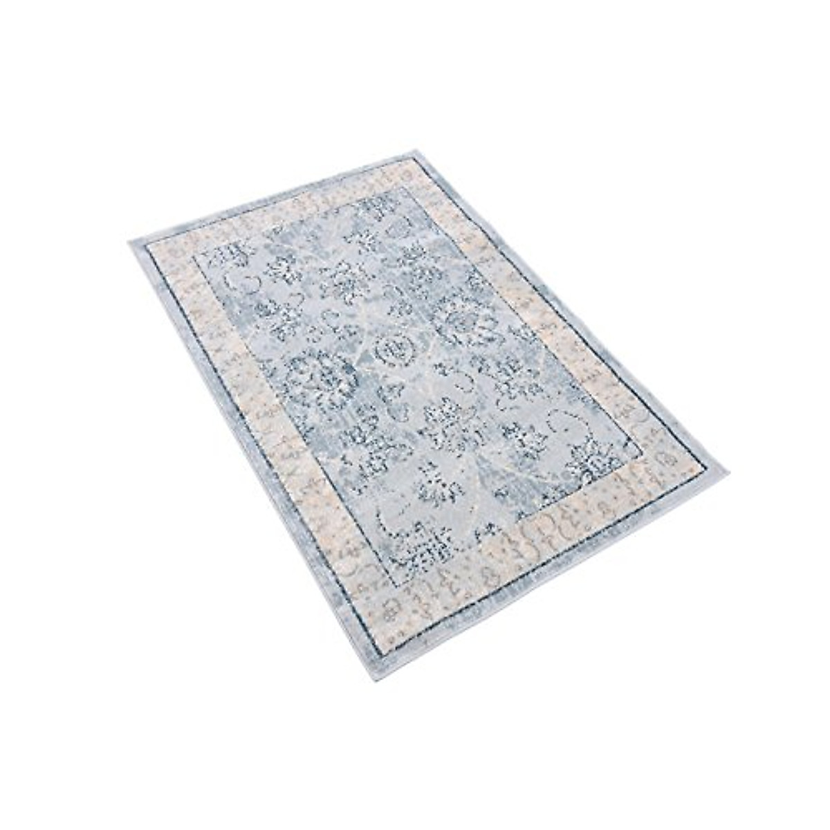 Unique Loom Paris Collection Pastel Tones Traditional Distressed Light Blue Area Rug (2' 2 x 3' 0)