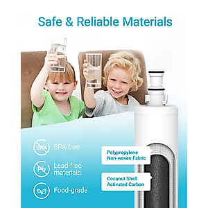 AQUA CREST 4396508 Refrigerator Water Filter, Replacement for Whirlpool® EDR5RXD1, 4396510, NLC240V, Filter 5, 46-9010 (Pack of 3)