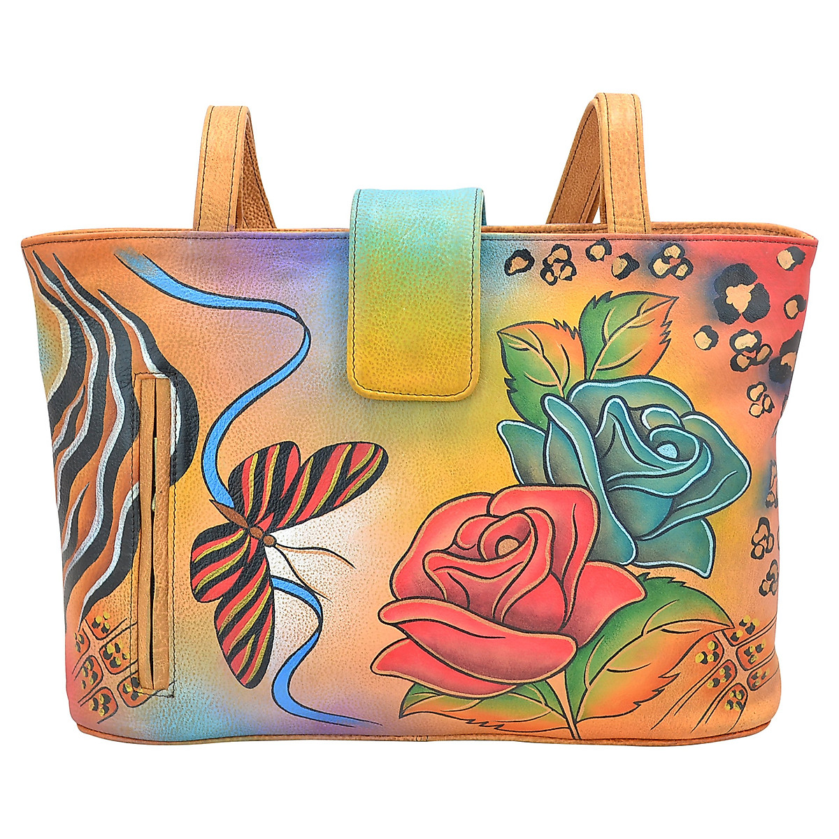 Anna by Anuschka Womens - Â– Anna Anuschka Tote Bag Genuine Leather Medium Rose Safari , Medium, Rose Safari, One Size US