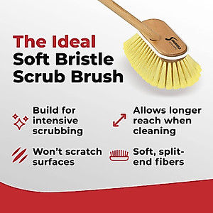 Shurhold 1960 Marine Mate 6 Inch Soft Bristle Brush with 48 Inch Handle