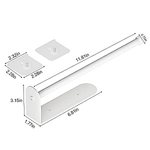 Paper Towel Holders,Paper Towels Rolls - for Kitchen,Paper Towels Bulk- Self-Adhesive Under Cabinet,Both Available in Adhesive and Screws,Stainless Steel Paper Towel Holder-White