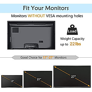 HUANUO Universal VESA Mount Adapter Kit, Non-VESA Adapter for 17 to 27 Inch Monitor Screens to 75x75 VESA Mount