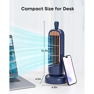 HOMETOP Tower Fan Oscillating Table Fans 12 Inch 70° Oscillating, 3 Speeds, Portable USB Small Desk Fan for Bedroom Office Home Desktop