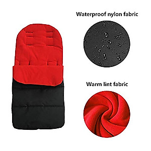 Topwon Universal Stroller Sleeping Bag/Toddler Sleeping Bag/B aby Footmuff Warmer for Stroller Waterproof, Windproof (Red)