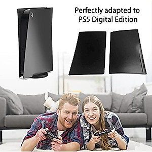 PEYANZ ＰS5 Console Cover Fit for Digital Edition, ABS Shell, Replacement Faceplate, Anti-Scratch Dustproof, with Extra Free Controller Stickers or Covers (Black)