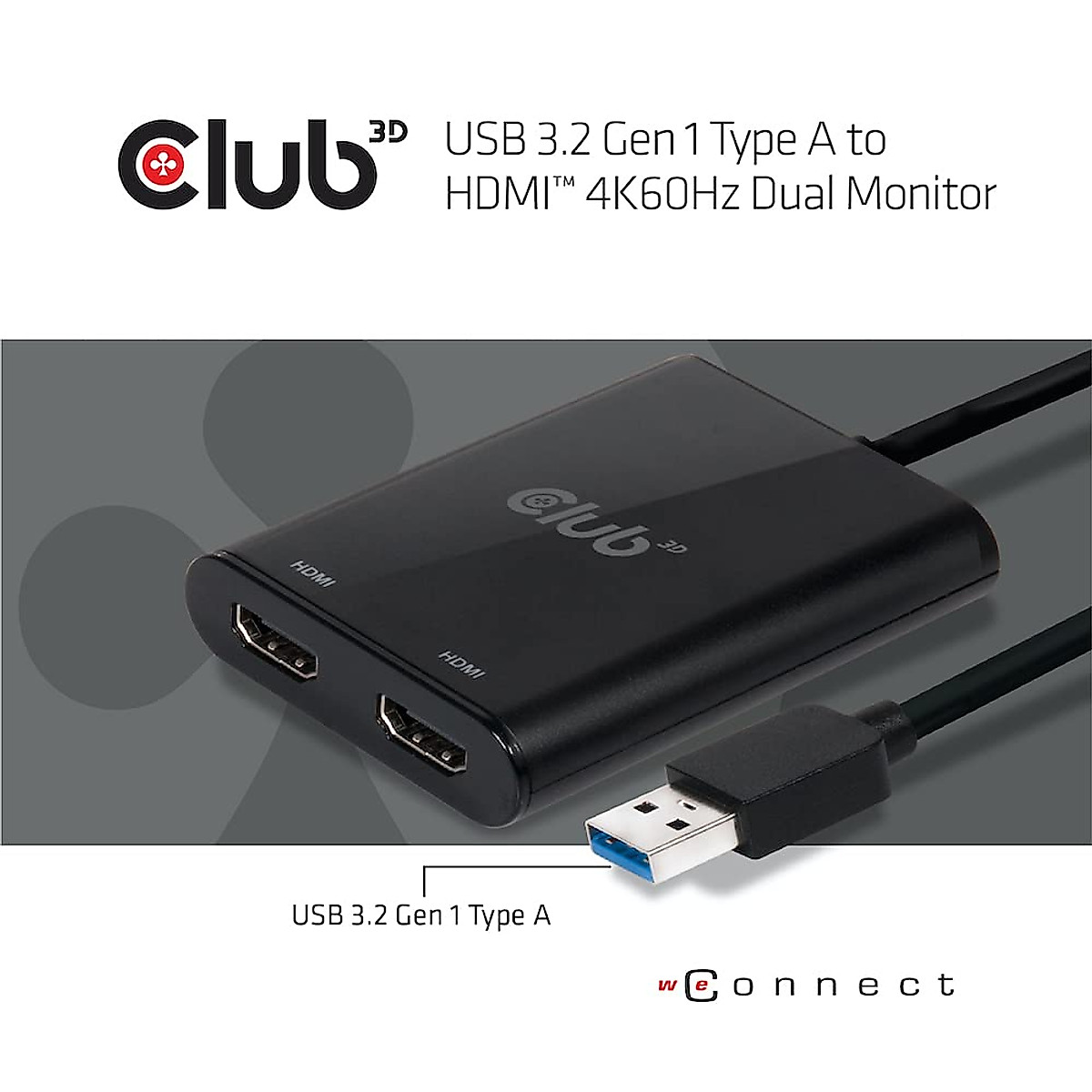 Club3D CSV-1474 USB 3.2 Gen1 Type A to HDMI Dual Monitor 4K60Hz