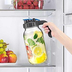 3 Pack 64oz Glass Mason Jar Pitchers with Airtight Lids - Sun Tea & Cold Brew Pitchers, Ideal for Lemonade, Coffee, Flavored Water