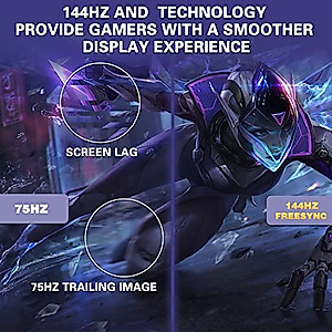 CRUA 27" Curved Gaming Monitor, QHD(2560x1440P) 144Hz/165Hz 99% sRGB Professional Computer Monitors, Support AMD FreeSync, Wall Mountable Installs(HDMI, DP)-Black