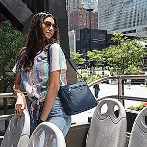 Travelon Women's Classic Anti-Theft Small East/West Crossbody Bag, Midnight, 10.5 x 8 x 2.5