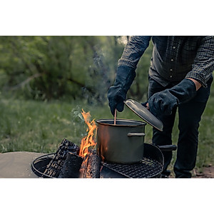 Barebones Enamel Stock Pot - Large Cooking Pot, Soup Pot, and Stock Pot - Enamelware Dishes for Outdoor Cooking (Slate Gray)