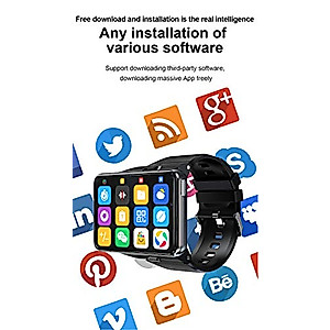 4G Smart Watch Phone, Android 9.0 MTK6761 Quad Core 4GB+64GB Smartwatch 2.88" Large Screen Men Watch 2300mAh 5.0MP+13.0MP Dual Camera Face Unlock IP67 Waterproof Fitness Activity Tracker (Black)