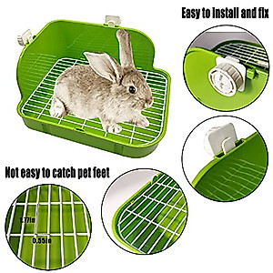 Hamiledyi Rabbit Corner Litter Box Bunny Toilet Pan 5 Pack Pet Cage Potty Trainer Kit Litter Bedding Box with Grate for Guinea Pigs, Chinchilla, Ferret, Galesaur, Hedgehog