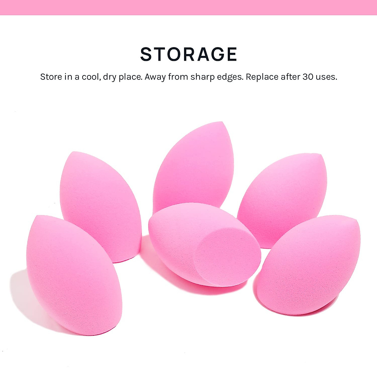 AOA Studio Collection Makeup Sponge Set Makeup Blender Latex Free and High-definition Super Soft Set of 6 Makeup Blender For Powder Cream and Liquid, Beauty Cosmetic Beveled Shape (Pink)