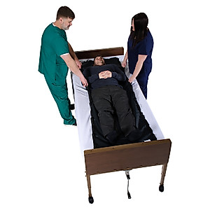 Patient Aid 78" x 28" Reusable Slide Sheet with Ergonomic Handles for Positioning, Turning, and Moving Patients Up to 500 lbs, Strong and Comfy Nylon Fabric Patient Transfer Sheet (Pack of 1)